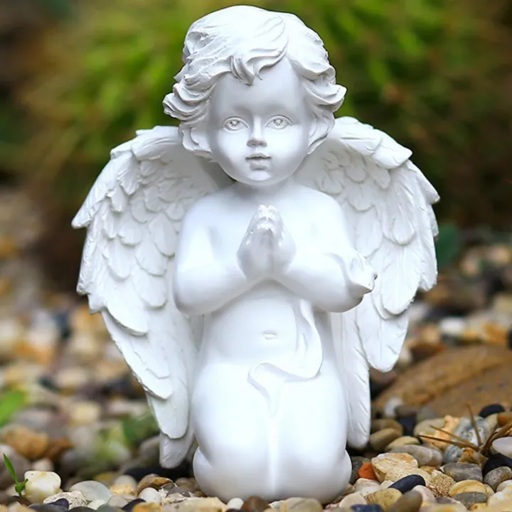 Exquisite Angel Shape Statue Decor Hand Good Carved Resin Statue Model ...