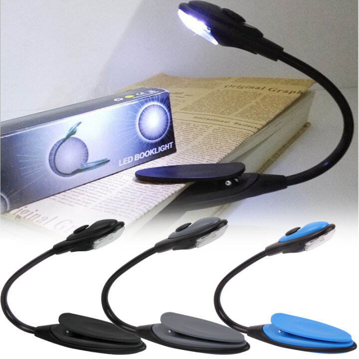 Mini Portable Flexible Clip-on Bright Booklight LED Travel Book Reading ...