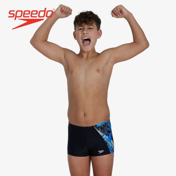 Speedo Kids Boy Swimwear - Digital Panel Aquashort - Black - 8 ...