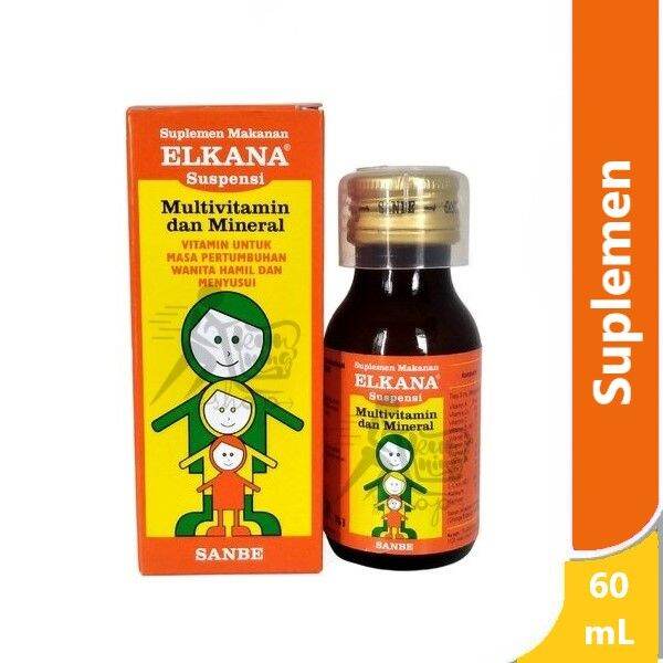 Elkana Sirup Suspensi 60 ml - multivitamin zat besi daya tahan tubuh | Lazada Indonesia