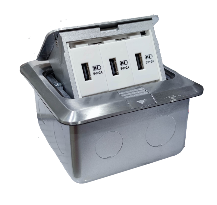 Floor Outlet Pop-up USB 5V 2.1A x 3with Metal Utility Box ( T & J ...