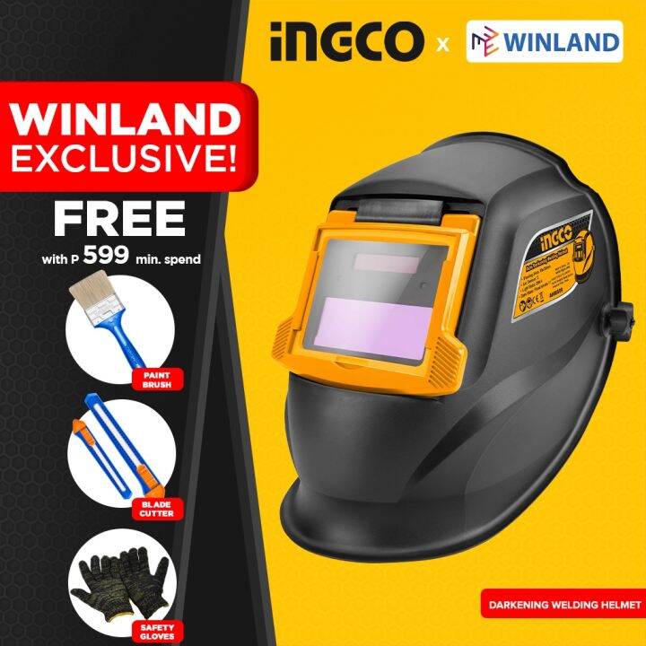 INGCO by Winland Solar Auto Darkening Welding Helmet Mask Goggles ...