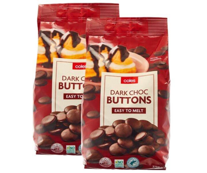 Coles Dark Choc Buttons โคลส์ ช็อกโกแลตชนิดเม็ด 375g. (แพคคู่) | Lazada ...