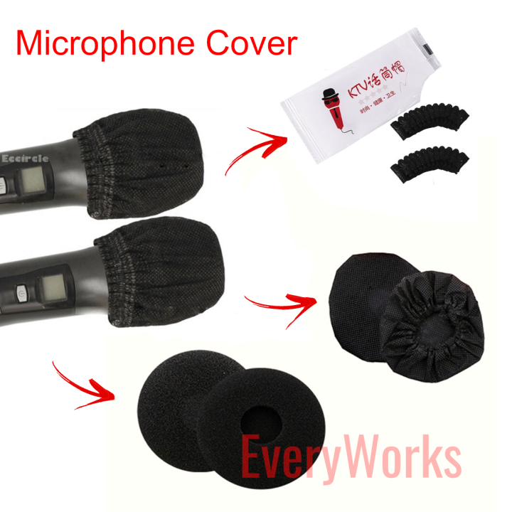 Disposable Sanitary Fabric Foam Microphone Grill Cover Audio Mic Shield ...