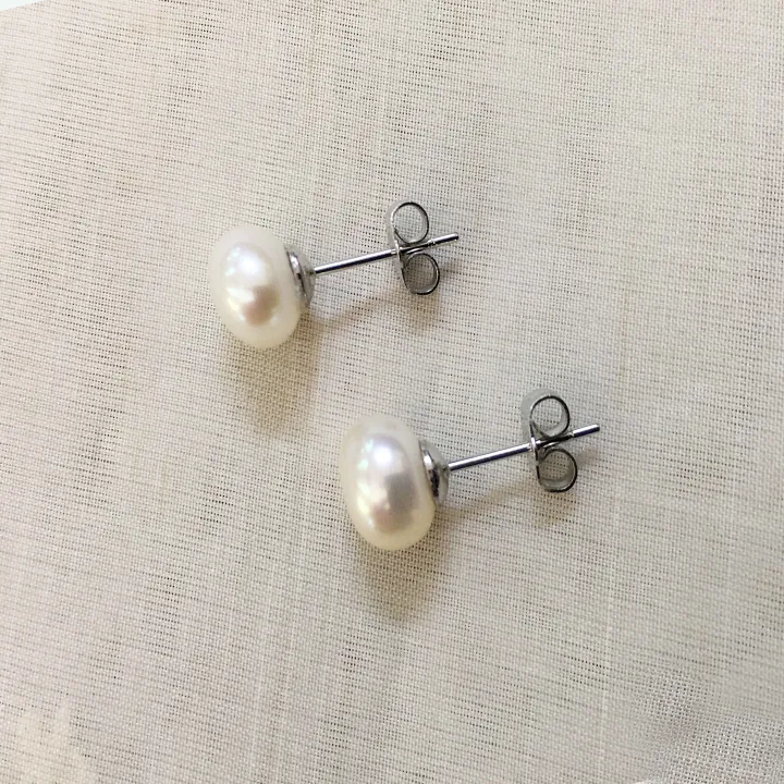 Fresh Water Pearl White Siopao Earrings | Lazada PH
