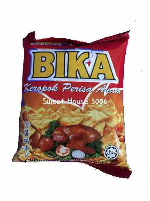 Bika 10g x 8pkt Red Chicken Flavour Crackers Snaks Keropok Perisa Ayam ...