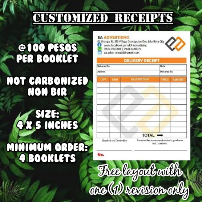 Customized Receipts | Lazada PH