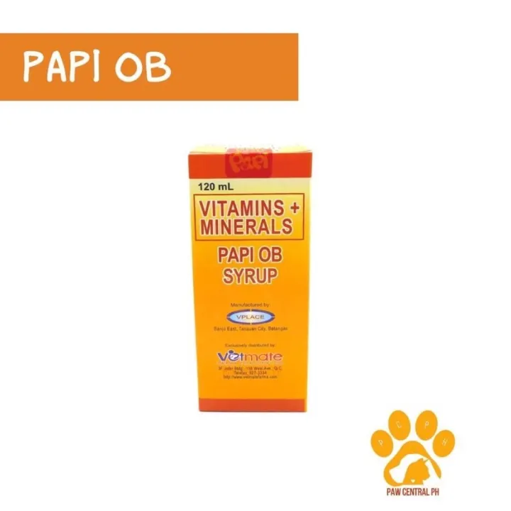 Papi OB Syrup Pre & Post Natal Supplement for Dogs & Cats (120ml ...
