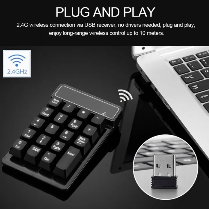 2.4Ghz Wireless Numeric Keypad Mechanical Numpad Number Pad Keyboard 19 ...