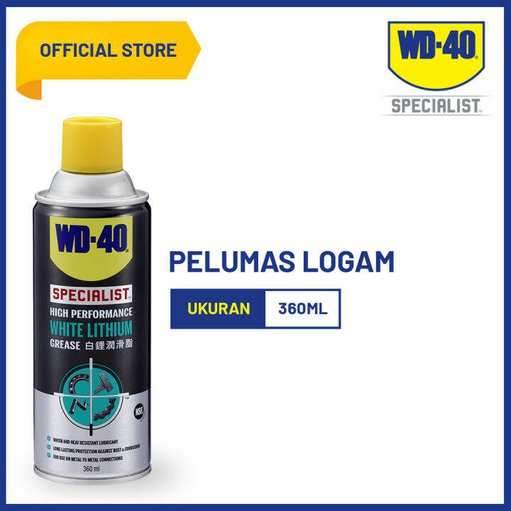 WD-40 Specialist®White Lithium Grease 360ml – Pelumas Gemuk Semprot ...