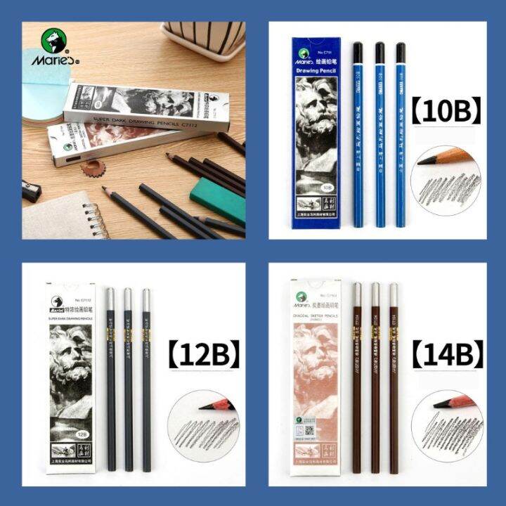 Maries Drawing Pencil / Pensil Lukis 10B 12B 14B | Lazada Indonesia