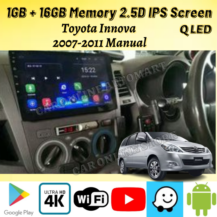 TOYOTA INNOVA 2007-2011 MANUAL ~ MOHAWK T3L MS SERIES Q-LED 1GB+16GB 4K ANDROID PLAYER WITH ...