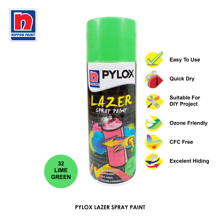Pylox Lazer Spray Paint Lime Green PLZ032 400cc | Lazada PH