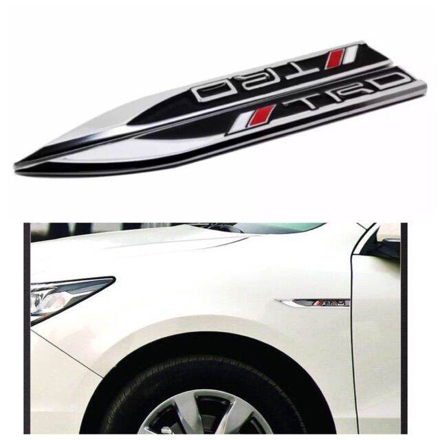 2pcs Car TRD Blade Leaf Board Metal Emblem Stickers for Toyota Vios ...