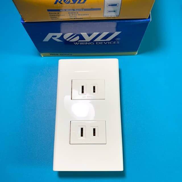 Royu 15A 2 Gang 2 Pin Outlet Wide Series Wiring Devices | Lazada PH