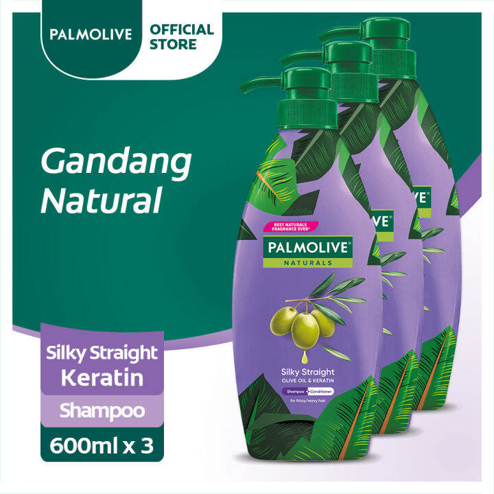 Palmolive Naturals Silky Straight with Keratin Shampoo 600ml, Pack of 3 ...