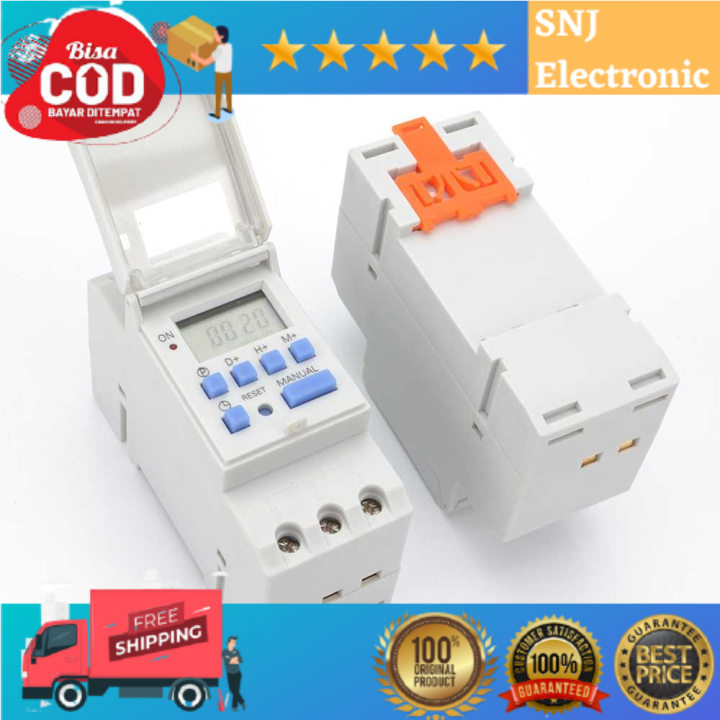 Digital Timer AC 220-240V LCD Power Programmable DIN Time Switch Relay ...
