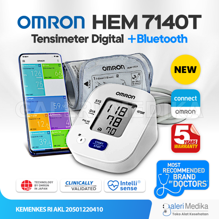 Tensimeter Digital Omron HEM-7140T Bluetooth Tensi Digital Omron ...