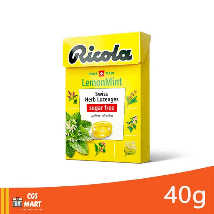 Ricola Lemon Mint Sugar Free Swiss Herb Lozenges Hard Candies 40g | Lazada PH