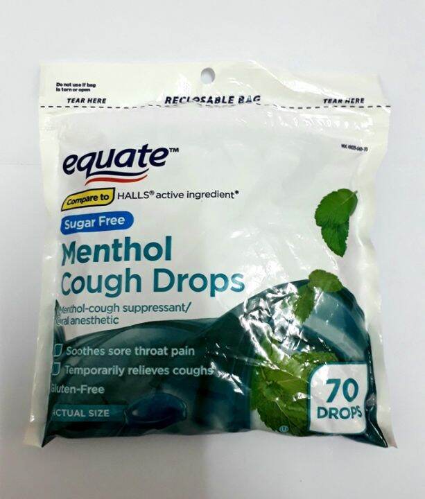 Equate Sugar Free Cough Drops, Menthol, 70 drops! Expiry date 3/2025 | Lazada PH