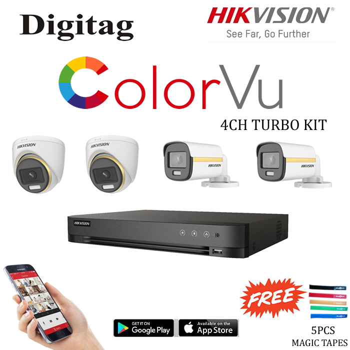 Hikvision 2MP COLORVU 4CH Turbo HD Surveillance Kit FREE GIFT | Lazada PH