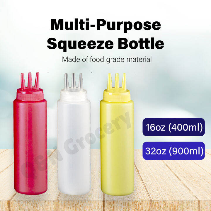 3 holes / Triple Holes Plastic Squeeze Bottle / Sauce Bottle / Botol ...