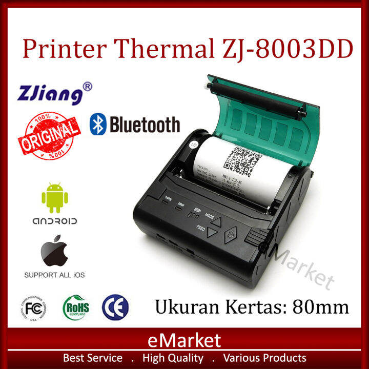 Printer Thermal 80mm Zjiang ZJ-8003DD ORIGINAL / Bluetooth Mini ... Printer Thermal 80mm Zjiang ZJ-8003DD ORIGINAL / Bluetooth Mini ...
