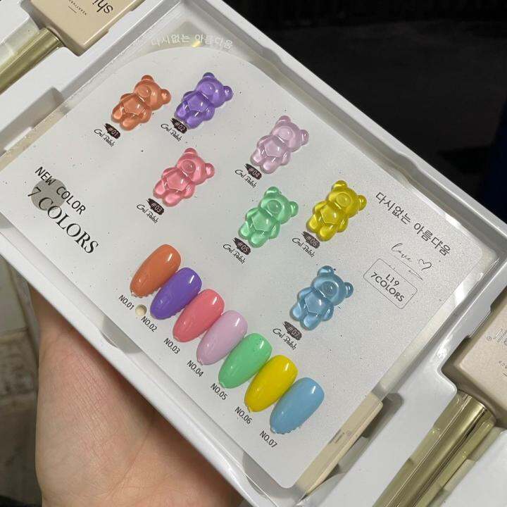 Set sơn pastel 7 màu cao cấp Shinganji kèm bảng màu hotrend 2023 - MOONNAIL | Lazada.vn