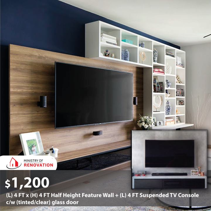 Ministry of Renovation Carpentry HDB Package: (L) 4 FT x (H) 4 FT Half ...