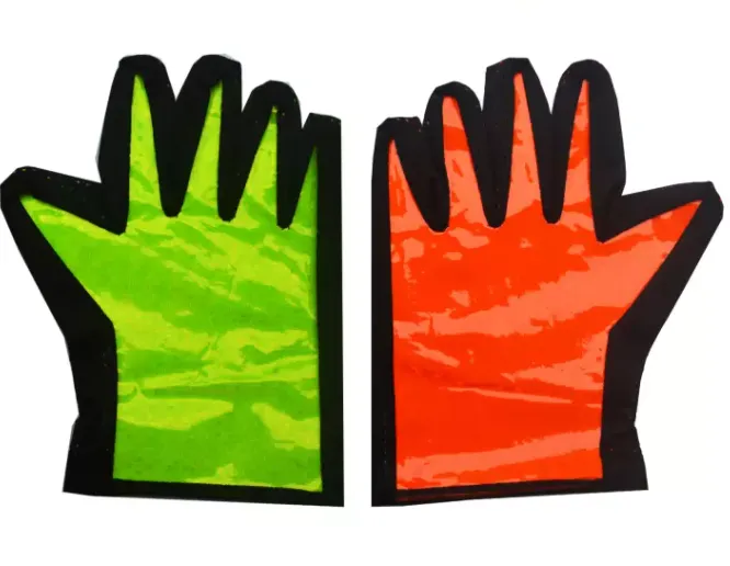 Reflectorized Traffic Gloves Back to Back Orange & Green one piece ...