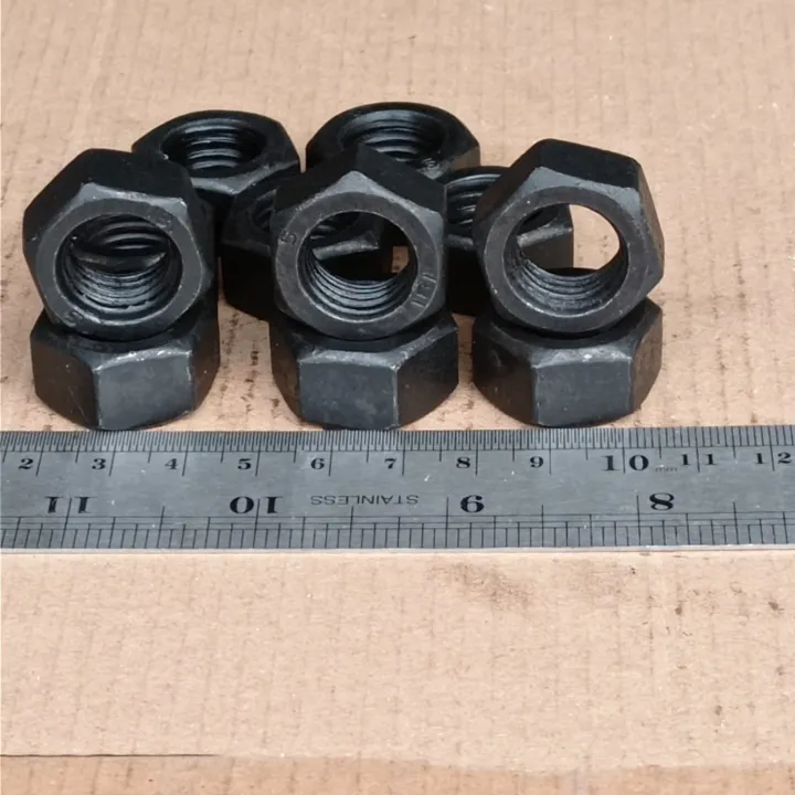 MUR BAJA M16 HTB GRADE 8.8 KUNCI 24 MUR HEX HEAVY NUT 16MM WARNA HITAM PITCH DRAT 2.0 MUR HEX ...