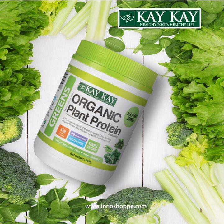 KAY KAY™ Organic Plant Protein-GREENS is 100% vegan 500gram | Lazada