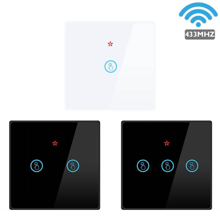1/2/3Gang Smart Home Wireless Touch Switch Light Appliance RF 433Mhz ...