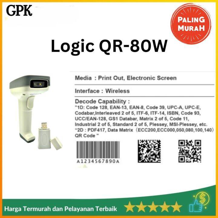 Barcode Scanner Logic QR-80W Wireless | Scanner Barcode | Lazada Indonesia Barcode Scanner Logic QR-80W Wireless | Scanner Barcode | Lazada Indonesia