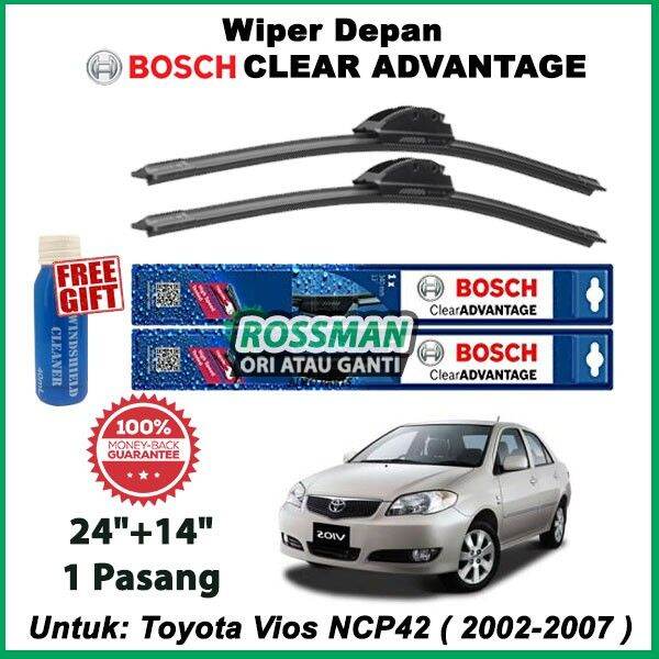 Wiper Set Toyota Vios NCP42 ( 2002-2007 ) - Bosch Clear Advantage 20 ...