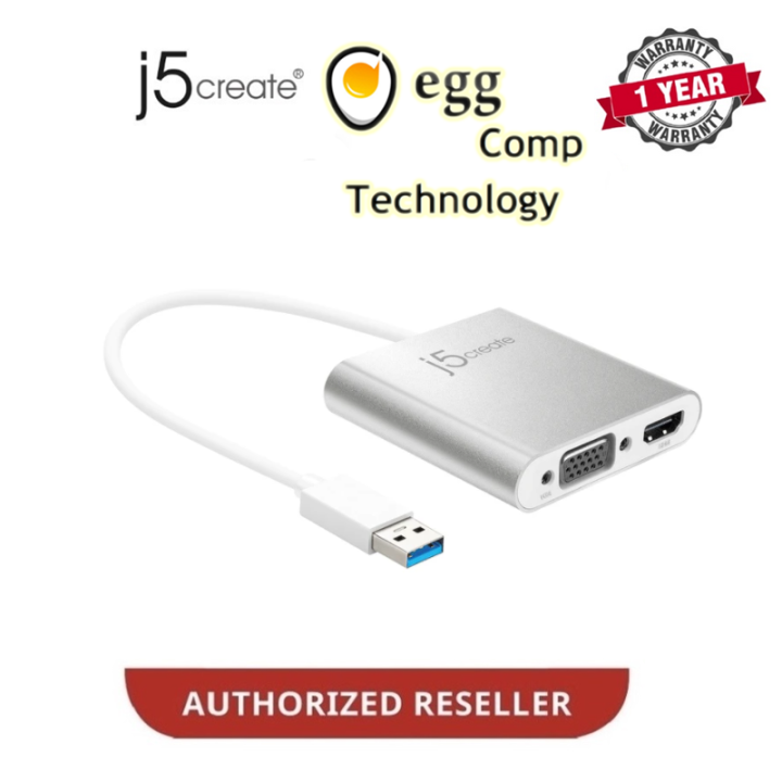 J5 Create Jua360 Usb 3 0 To Dual Vga Hdmi Multi Monitor Adapter Lazada