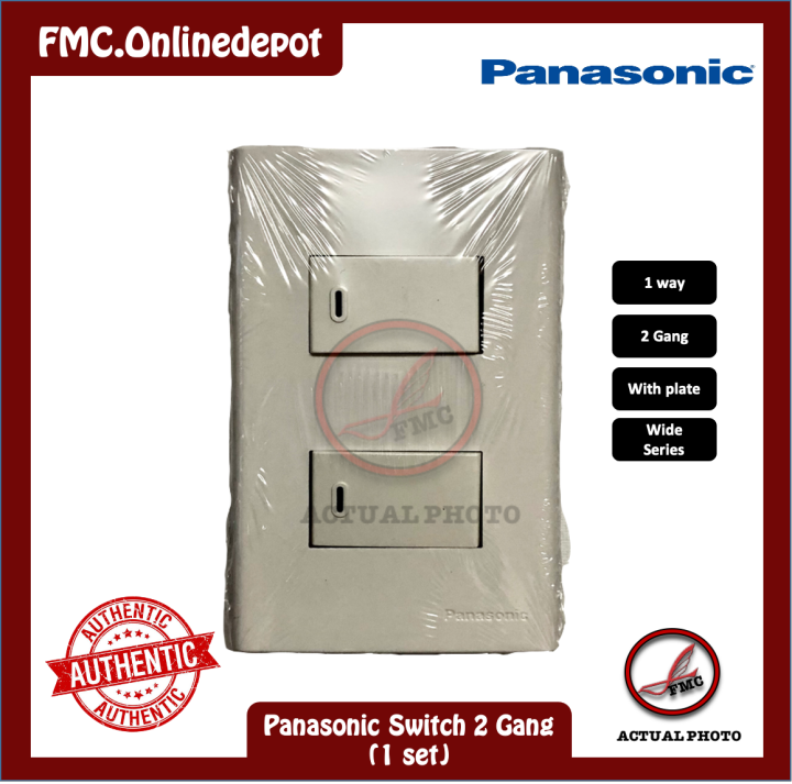 PANASONIC Wide Series - 1 set - Switch with Plate 1 way 2 gang | Lazada PH