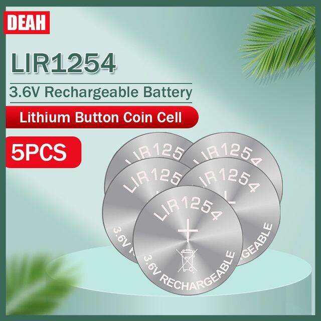 2-5PCS LIR1254 LIR 1254 3.6V Lithium Rechargeable Battery ICR1254 ...