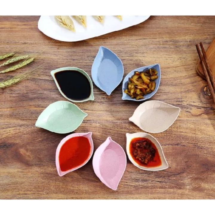 Leaf Shape Kitchen Food Sauce Dish Wheatgrass Bowl Sauce Saucer Small ...
