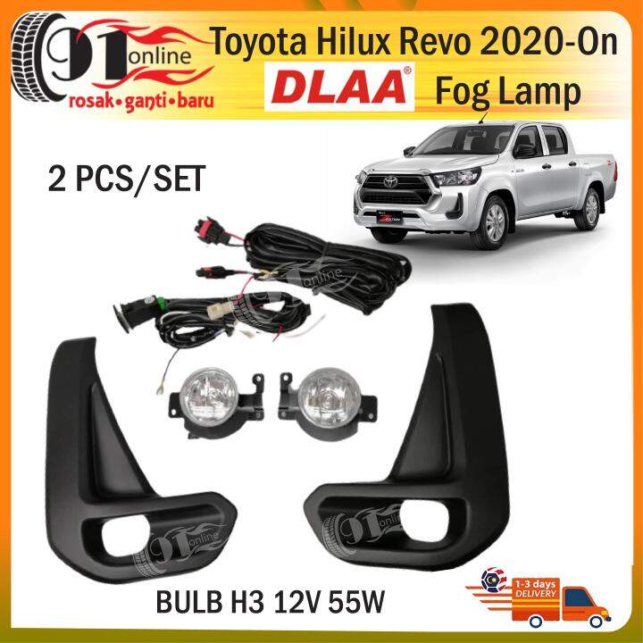 Toyota Hilux Revo 2020-2021 DLAA Front Fog Lights Car Styling Spot Light Fog Lamps With Switch ...