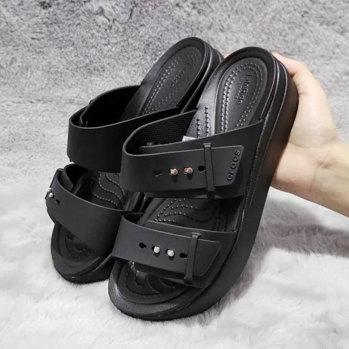 crocs women literide double strap double button platform slippers ...