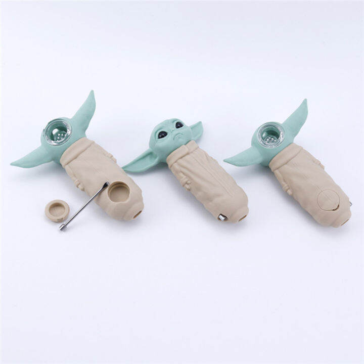 TAC Cartoon Alien Pipes Smoking Grass Portable Creatives Silicone Straw ...