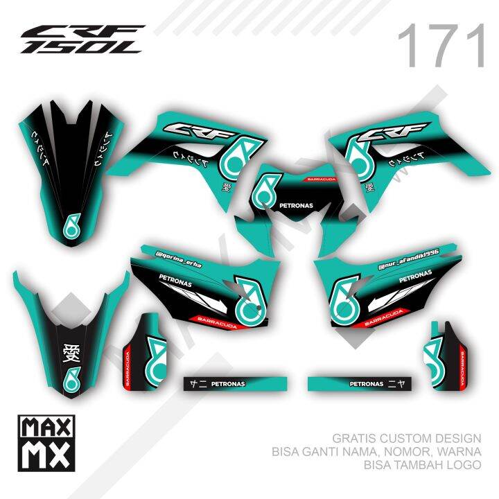 Decal Honda CRF 150L STRIPING CRF 150L 171 mOTIF PETRONAS RACING ...
