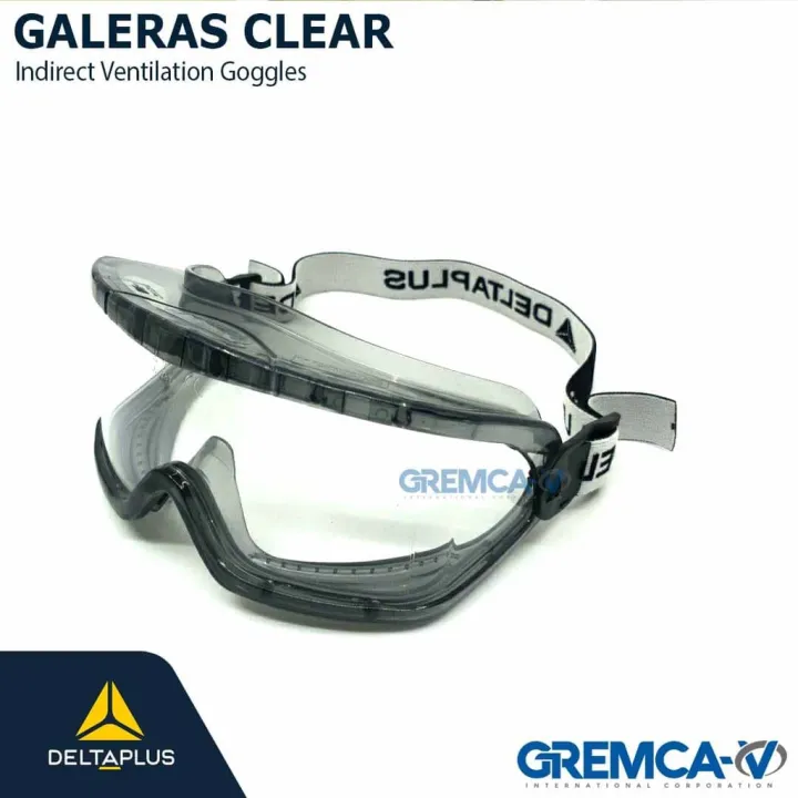 Delta Plus GALERAS - Clear Safety Goggles Anti Mist Impact Resistant ...