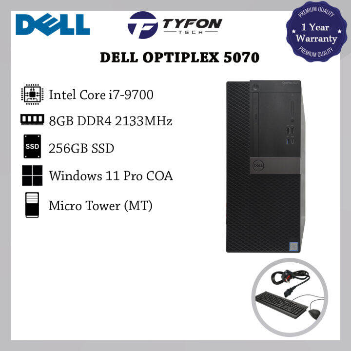Dell Optiplex 5070 MT i7-9700 8GB DDR4 RAM 256GB SSD Win 11 Pro Desktop ...