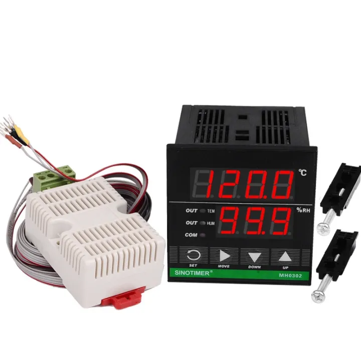 SINOTIMER Temperature Humidity Controller, MH0302 Panel Mounted Digital ...