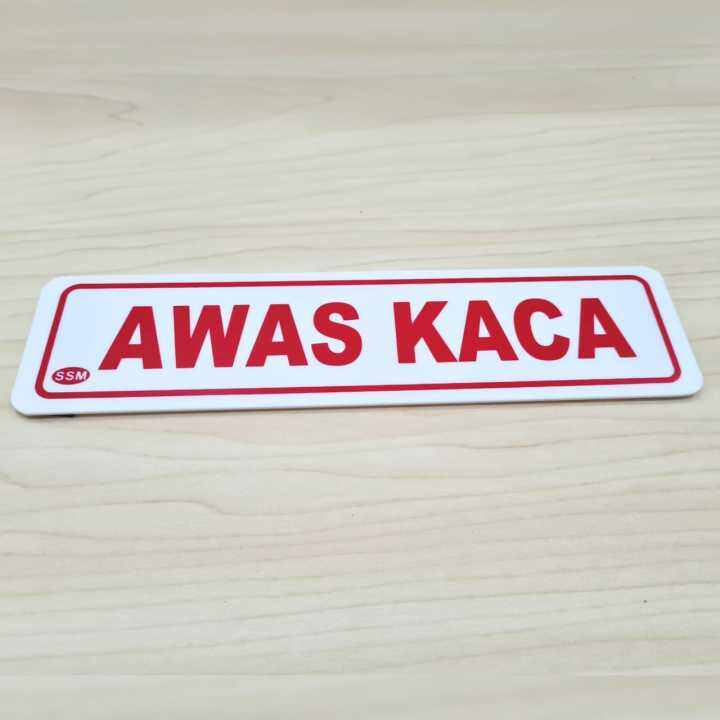 Sign Label Akrilik KECIL AWAS KACA | Lazada Indonesia