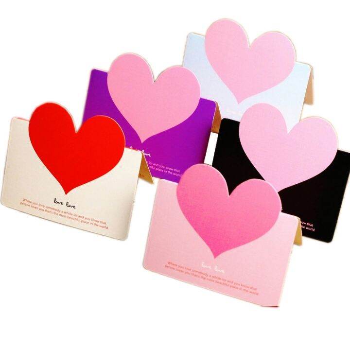 DIY Heart Shape Greeting Cards Small Gifts Thanks Card for Valentine's ...