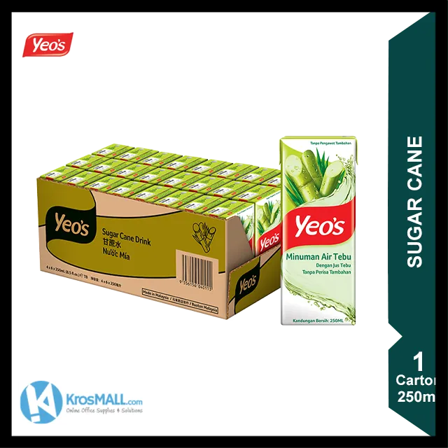 YEO'S Asian Drinks Sugar Cane Tetra Box 1 Carton (24 x 250ml) | Lazada