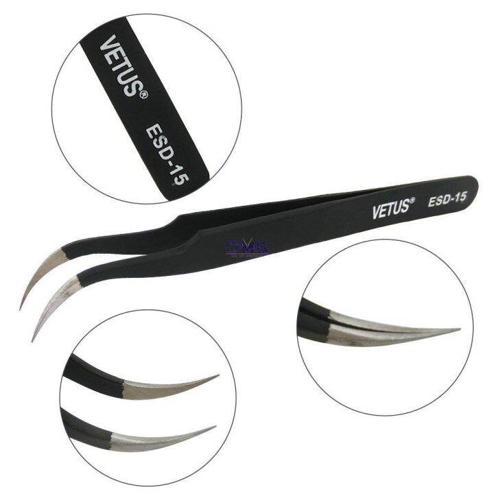 Pinset Vetus Bengkok Runcing Lancip HRC40 ESD-15 | Lazada Indonesia